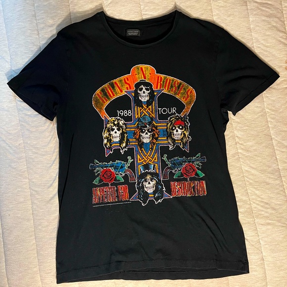 Zara | Shirts | Mens Large Guns And Roses Zara Shirt | Poshmark